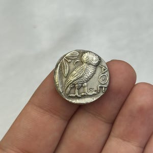 Collectible Ancient Roman Greek Silver Coated Athena Attica Owl Unique ...