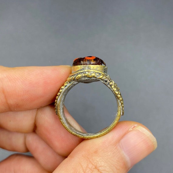 Genuine ancient Roman rare unique mosaic glass ring w… - Gem