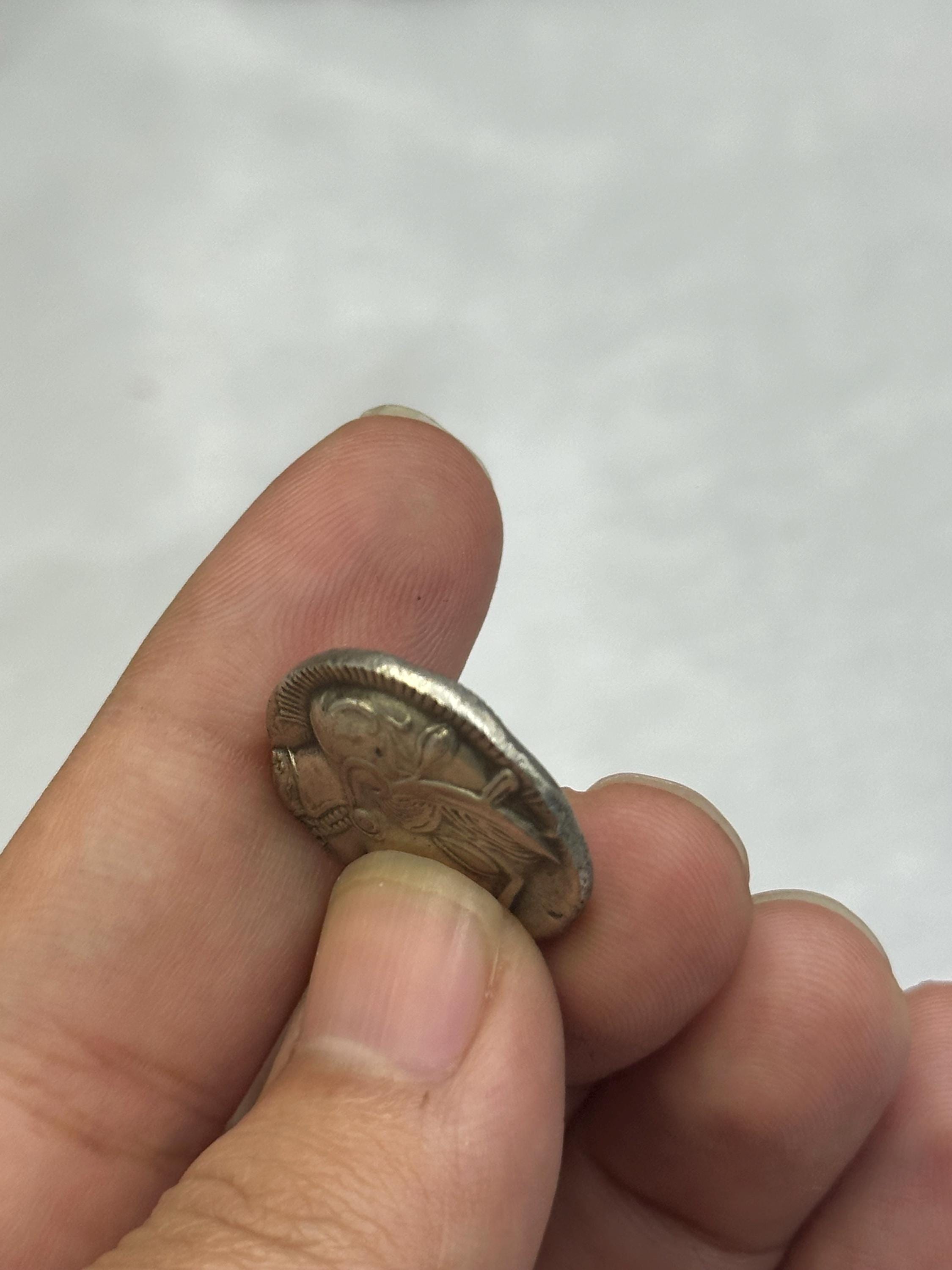 Collectible Ancient Roman Greek Silver Coated Athena Attica Owl Unique ...