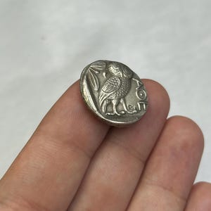 Collectible Ancient Roman Greek Silver Coated Athena Attica Owl Unique ...
