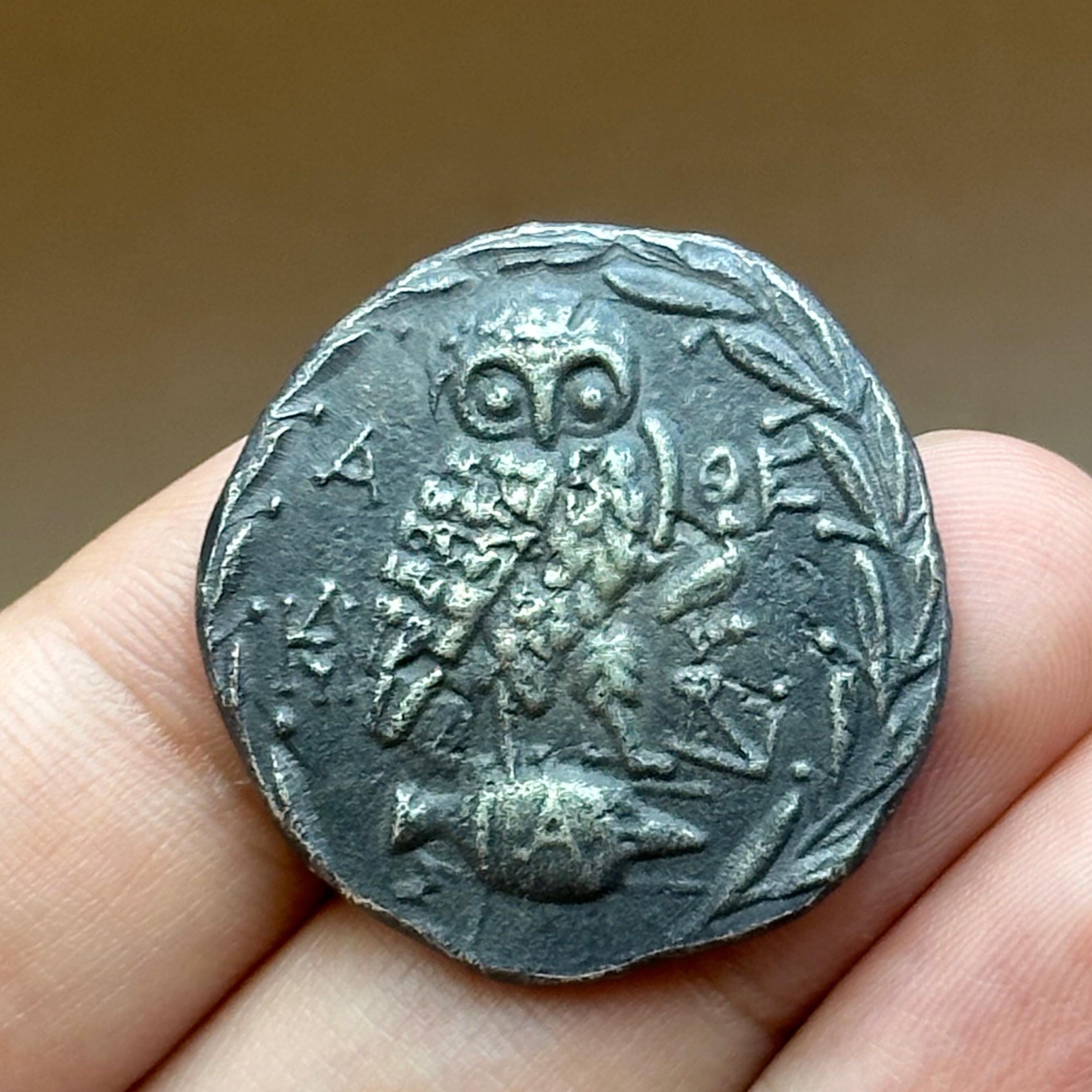 Collectible Ancient Greek Silver Tetradrachm Coin of Athens Attica Owl ...