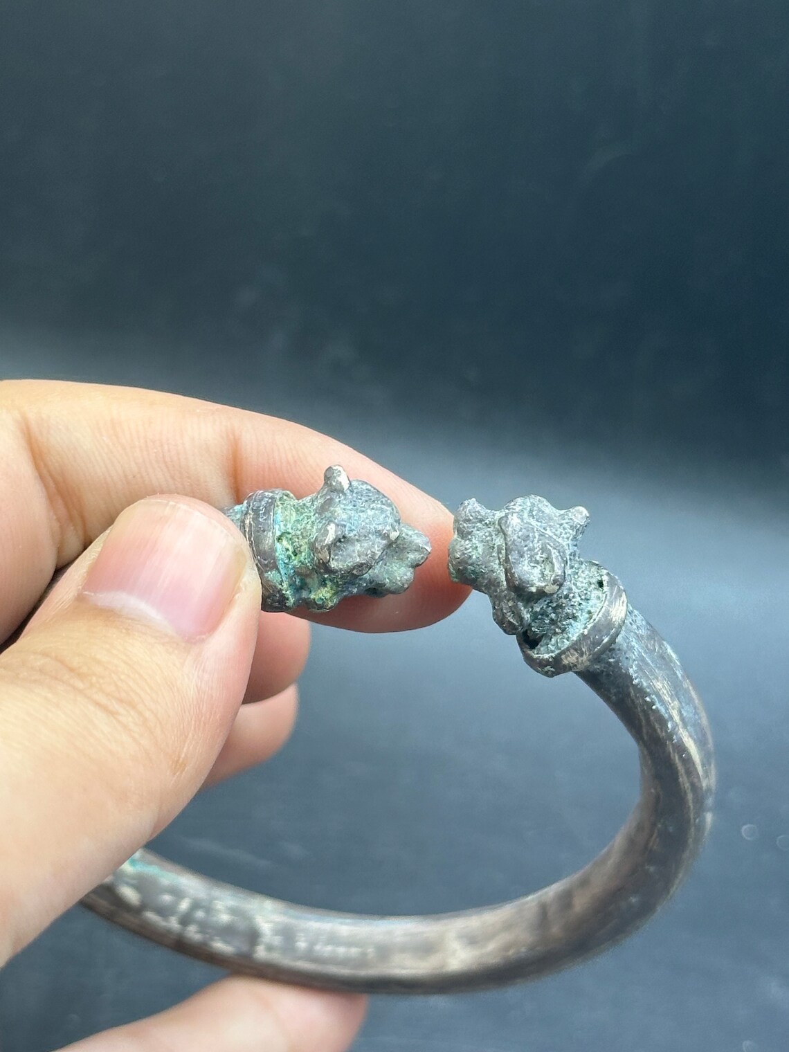 Ancient Roman Greek Very Beautiful and Unique Silver Bangle With Tigers ...