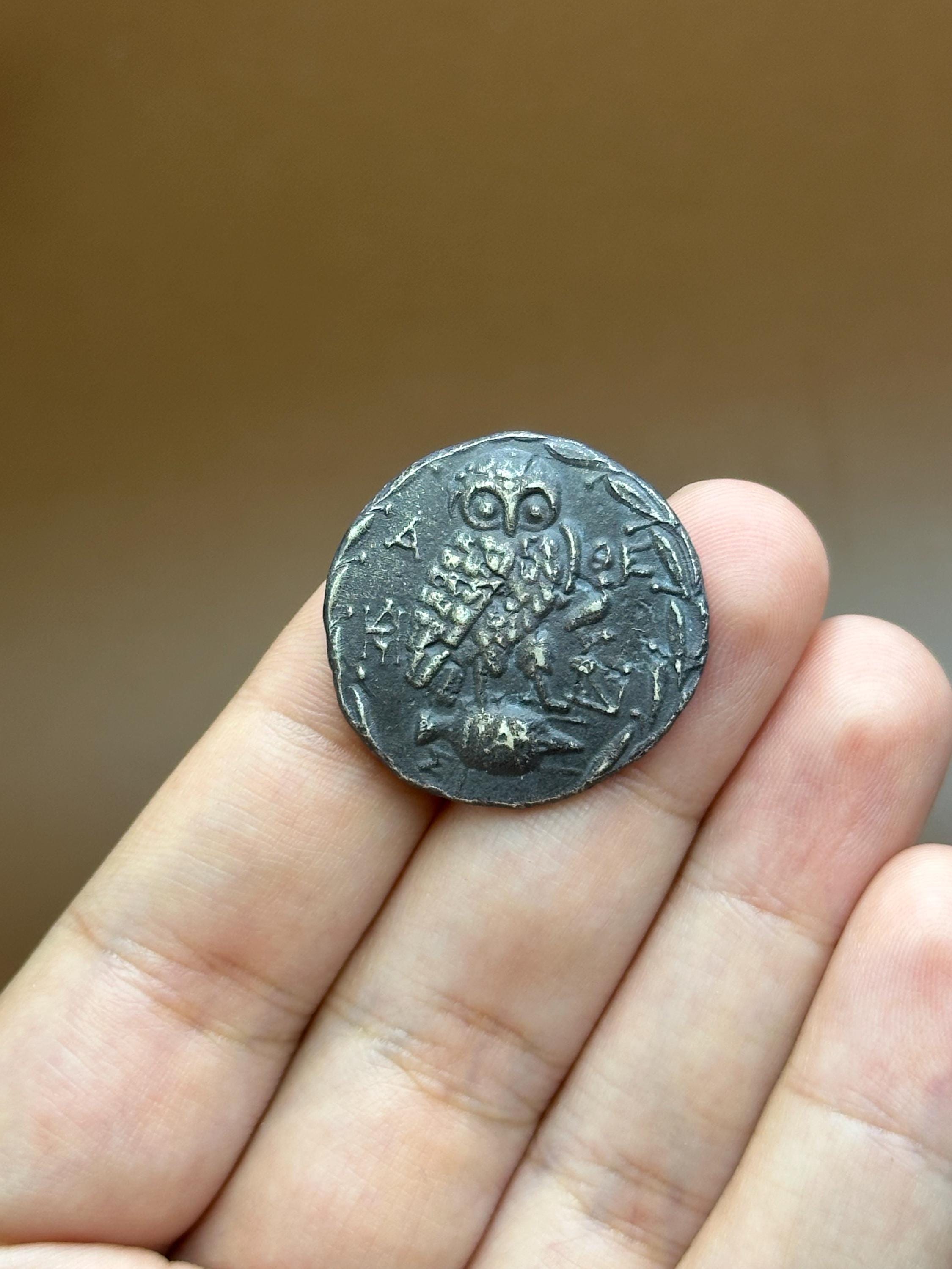 Rare Ancient Greek Athens Attica Owl Silver Tetradrachm Coin With ...