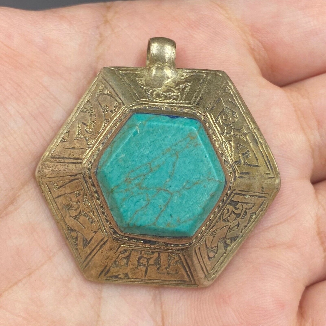Very Unique Ancient Roman Torquise Stone Silver Plated Pendent - Etsy