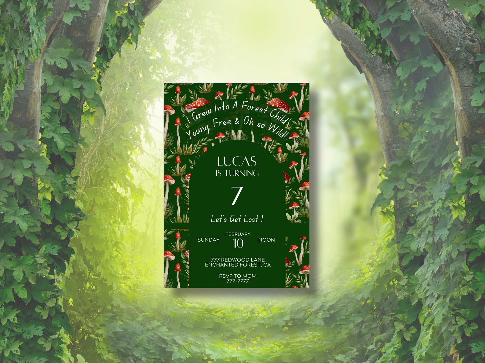Forest Theme Birthday Invitation - Etsy