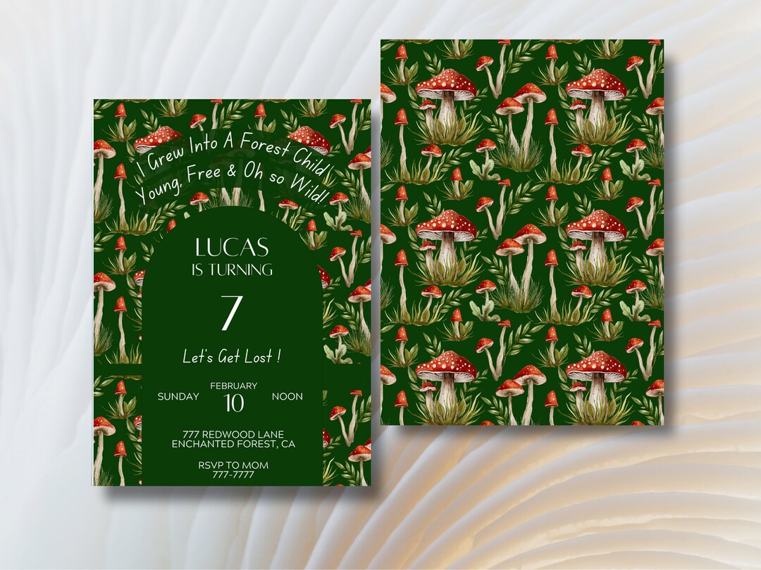 Forest Theme Birthday Invitation - Etsy
