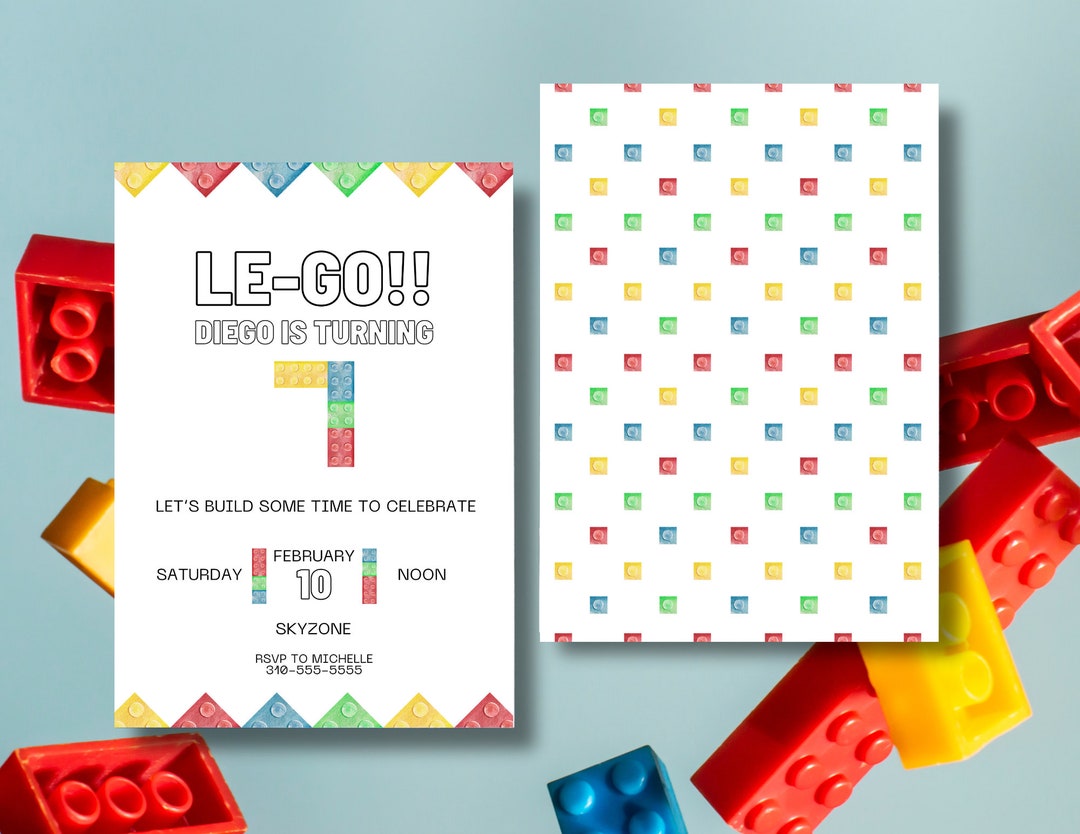 Building Block Birthday Invitation - Etsy