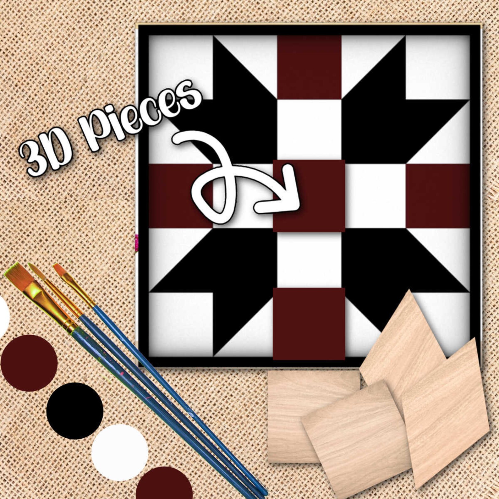 DIY Wooden Barn Quilt Kit: Blackberries Design DIY Craft Kit, Wooden ...