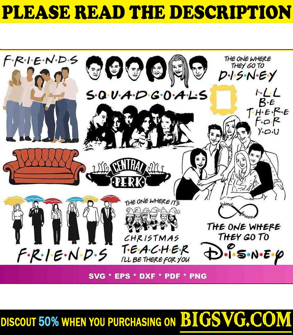 1.000 Friends Svg,friends TV Show Bundle, Layered Files,cricut Svg Files,svg Bundle Layered ...