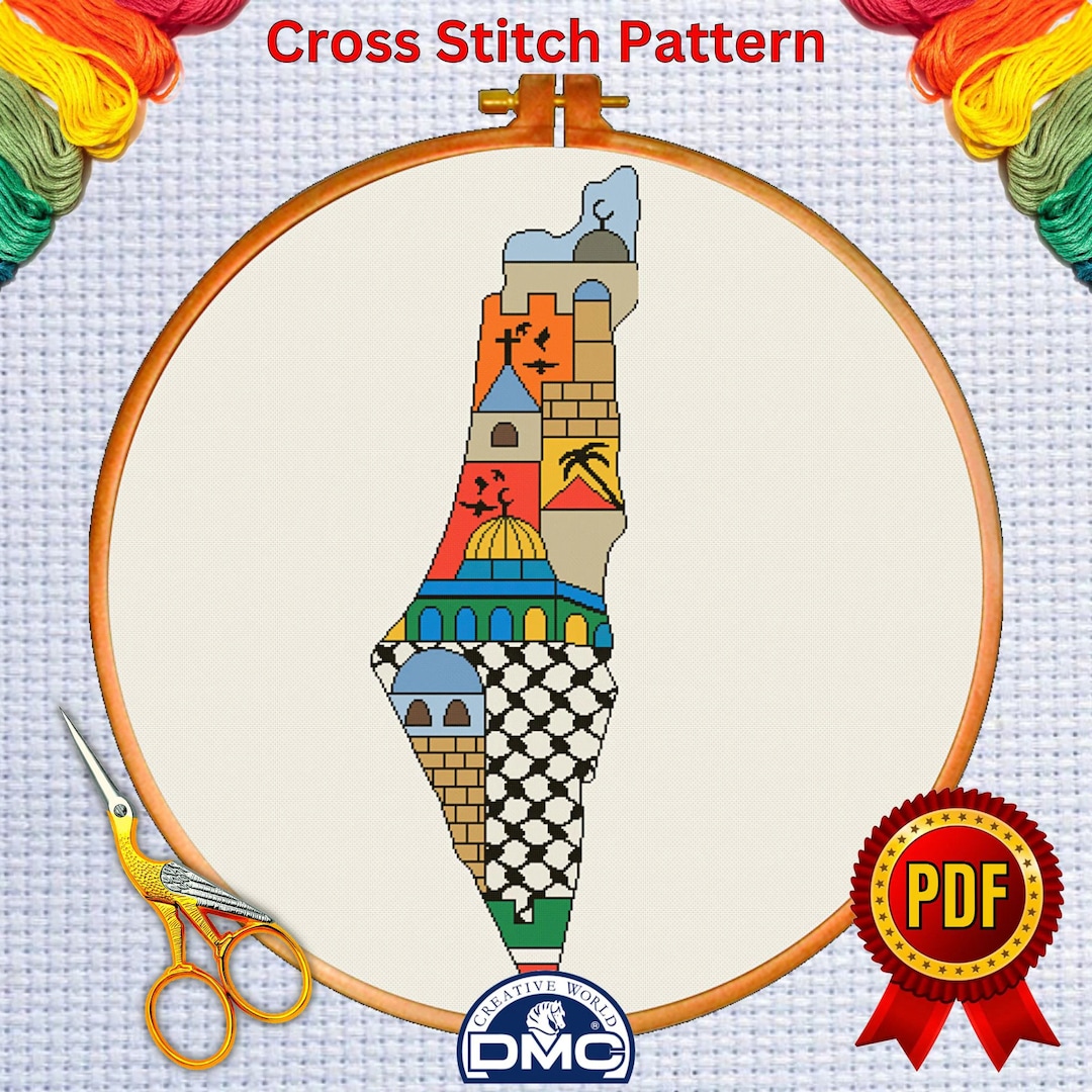 Free Palestine Cross Stitch Pattern B2, Islamic Cross Stitch Pattern ...
