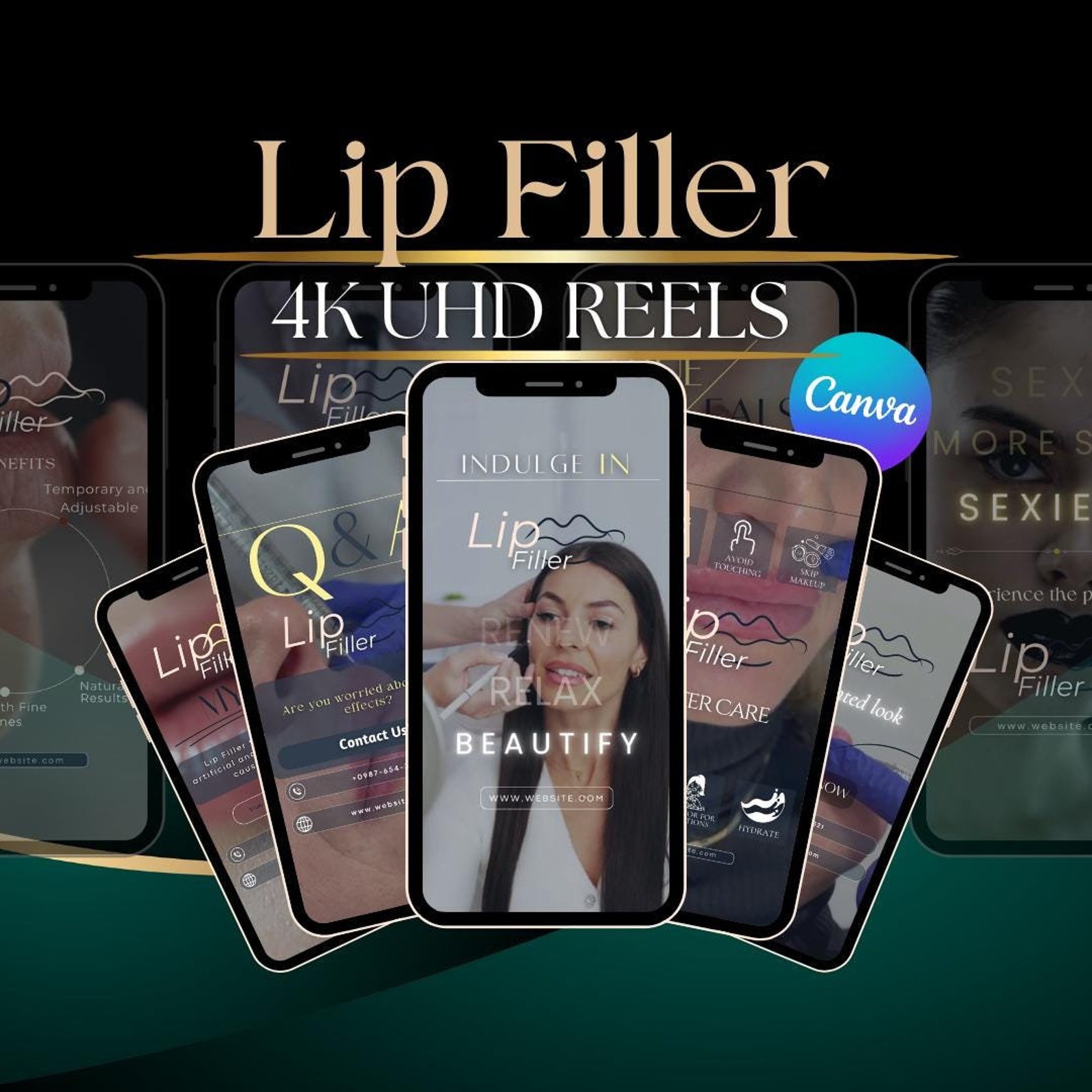 Lip Filler Instagram Reels Templates: Medspa Marketing (canva) - Etsy
