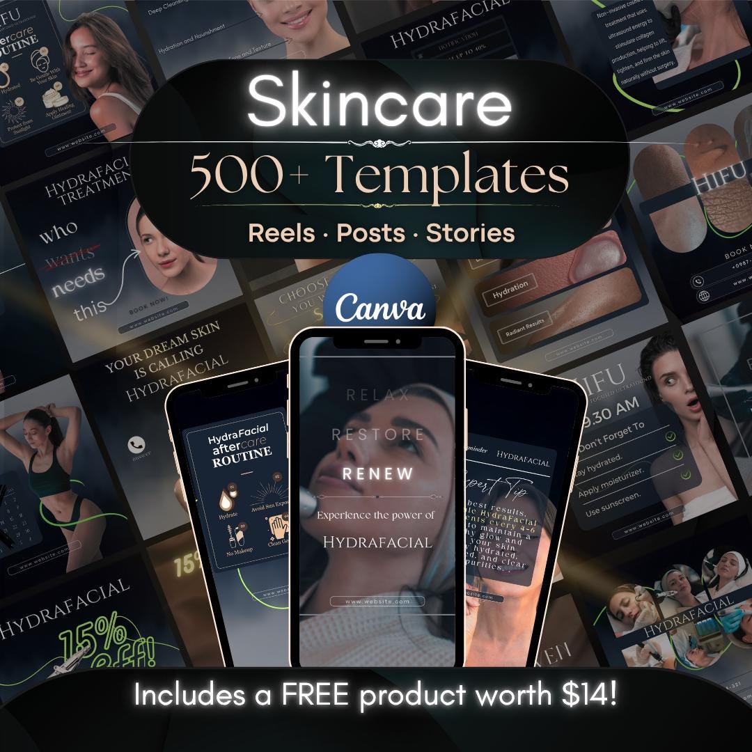 500+ Skincare Templates Bundle, Hydrafacial Templates, Skincare Bundle ...