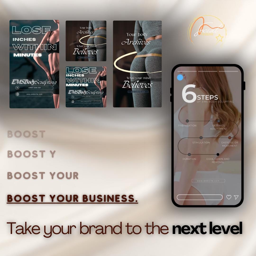 EMS Body Sculpting Instagram Reels Templates: Body Contouring (canva ...