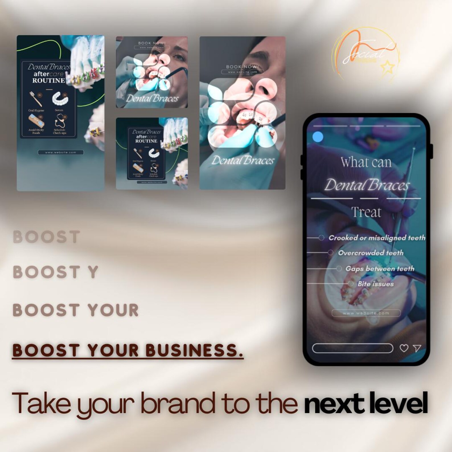 Dental Braces Instagram Templates: Orthodontist Posts, Reels, Stories ...
