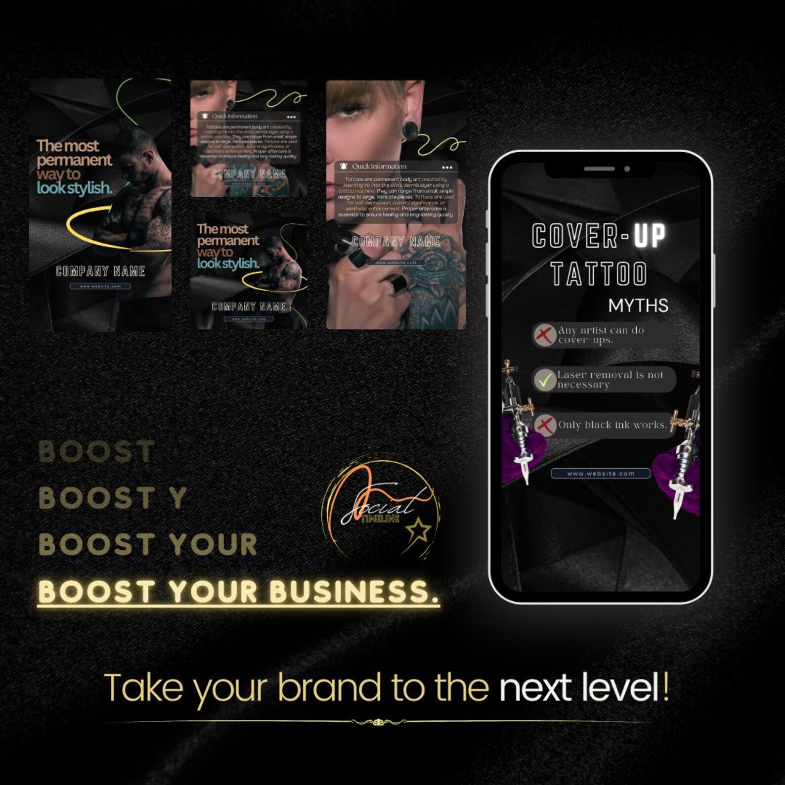 115 Tattoo Artist Instagram Templates Bundle, Tattoo Video Reels ...