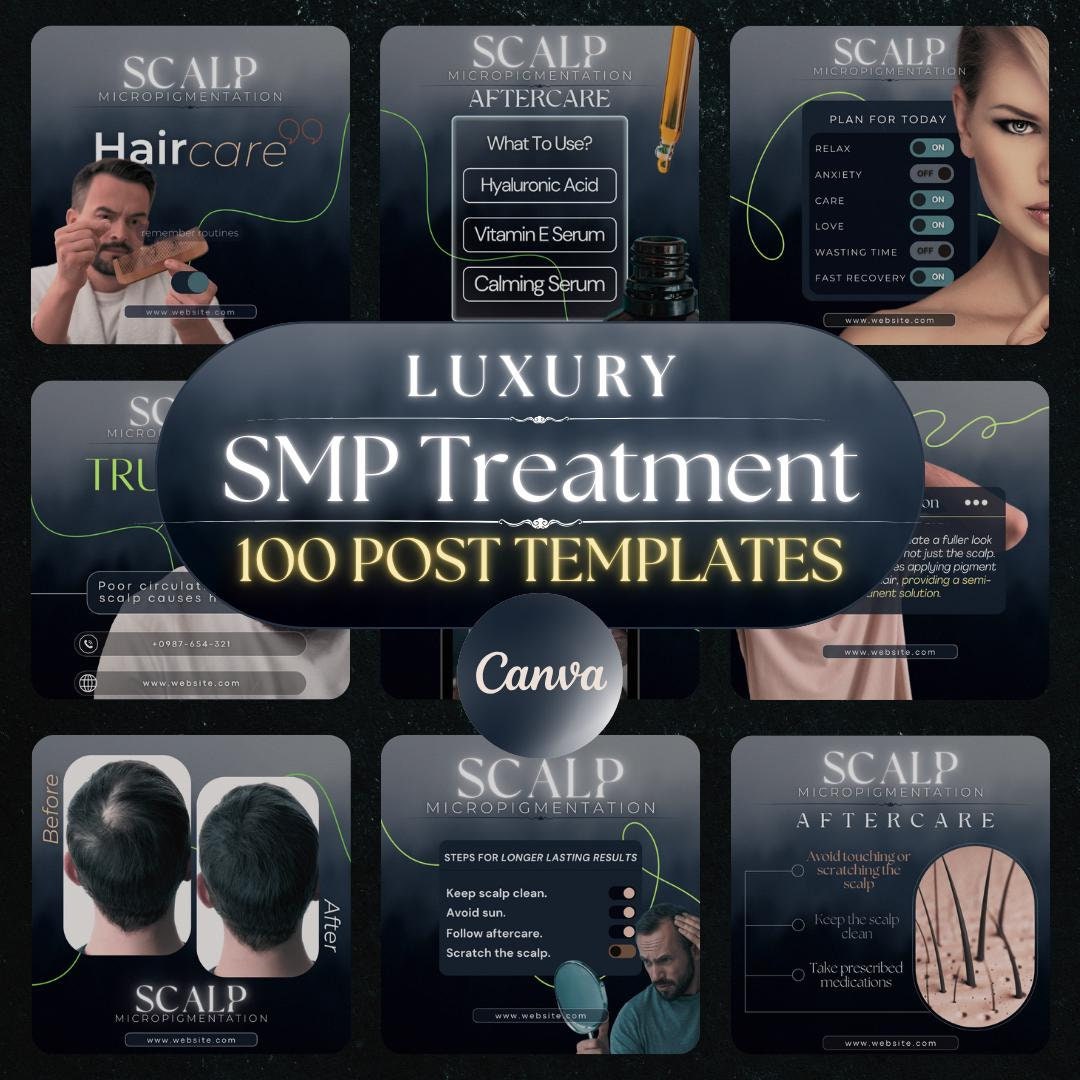 SMP Social Media Templates: Scalp Micropigmentation Posts (canva ...