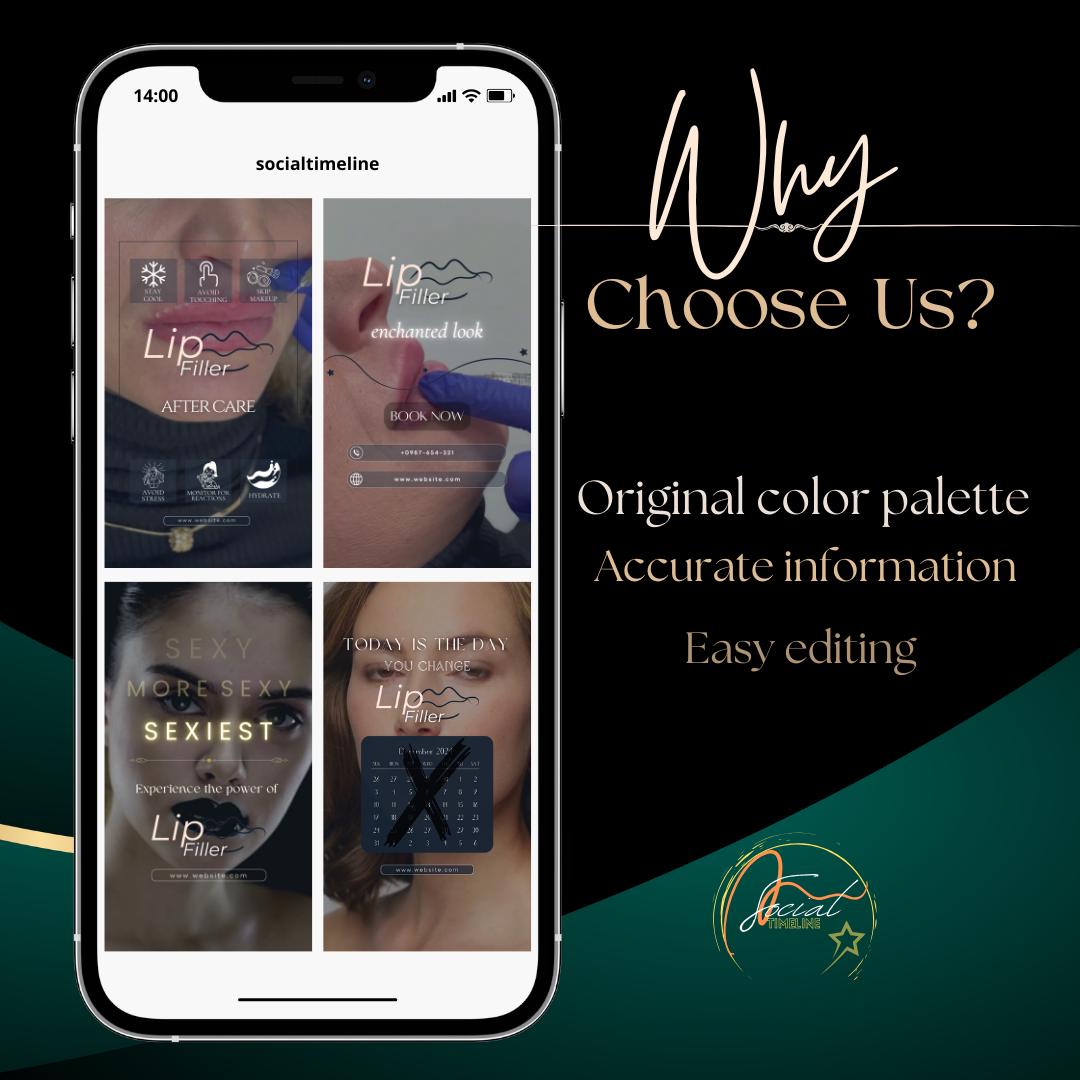 Lip Filler Instagram Reels Templates: Medspa Marketing (canva) - Etsy