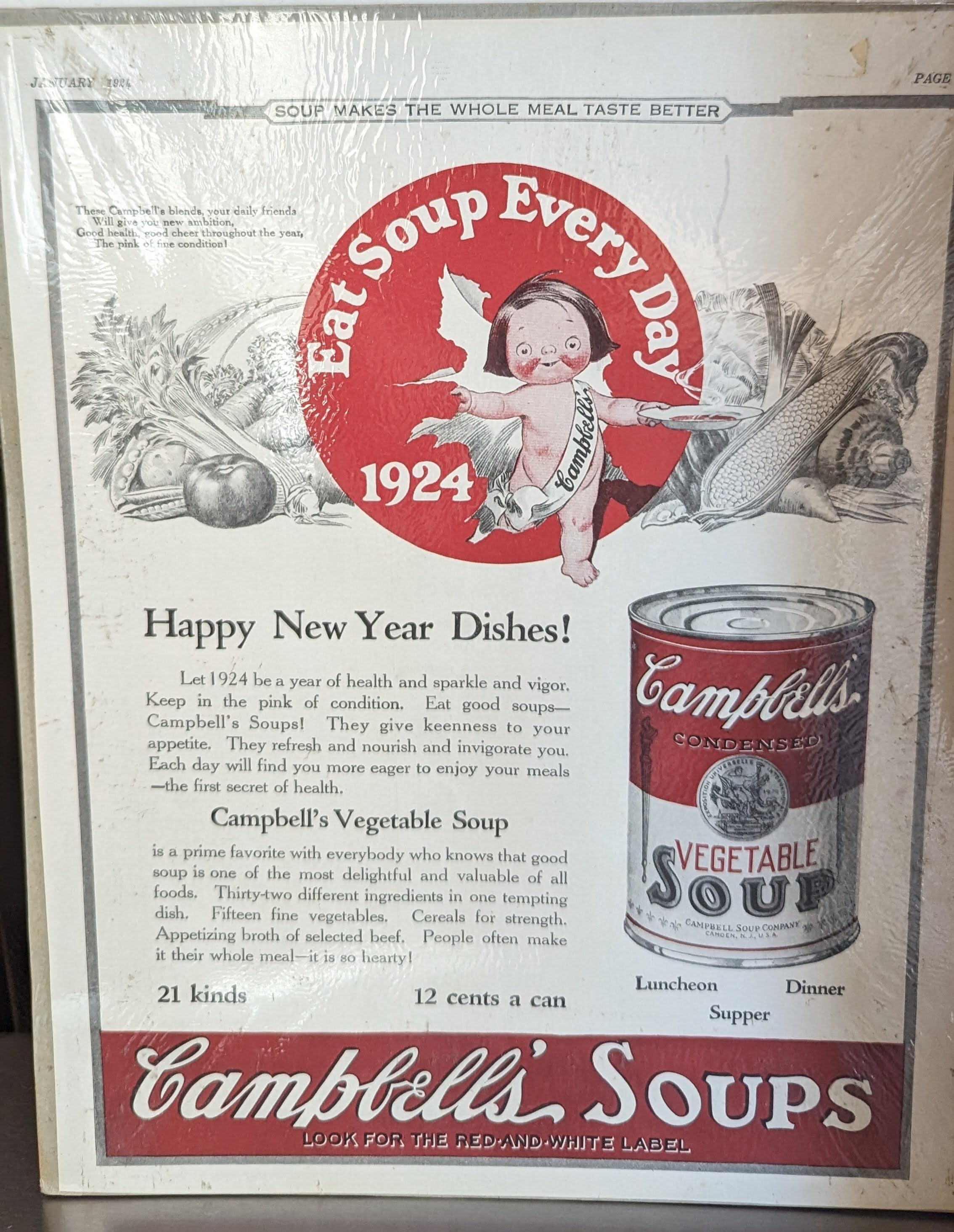 Authentic 1924 Campbell's Soup Vintage Advertisement January 1924 ...