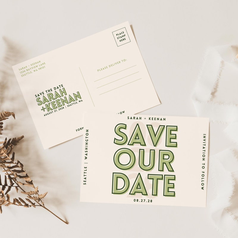 Save the Date Postcard - Etsy