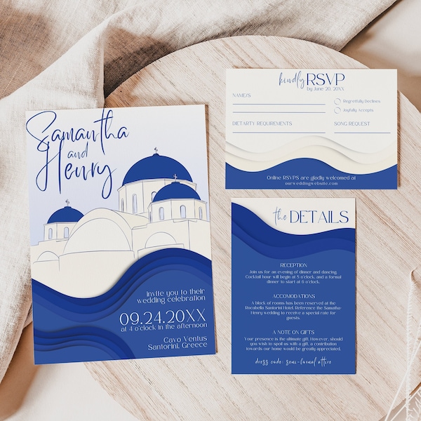 Greek Wedding Invitation - Etsy