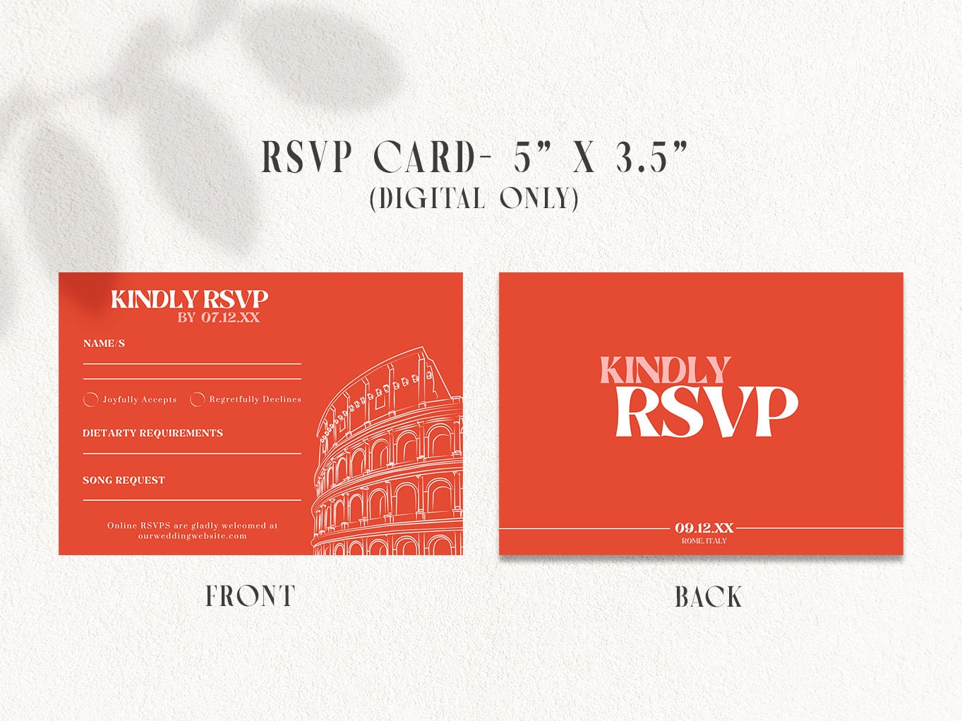 Italian Wedding Reply Card Template Editable Wedding Italy RSVP Card ...