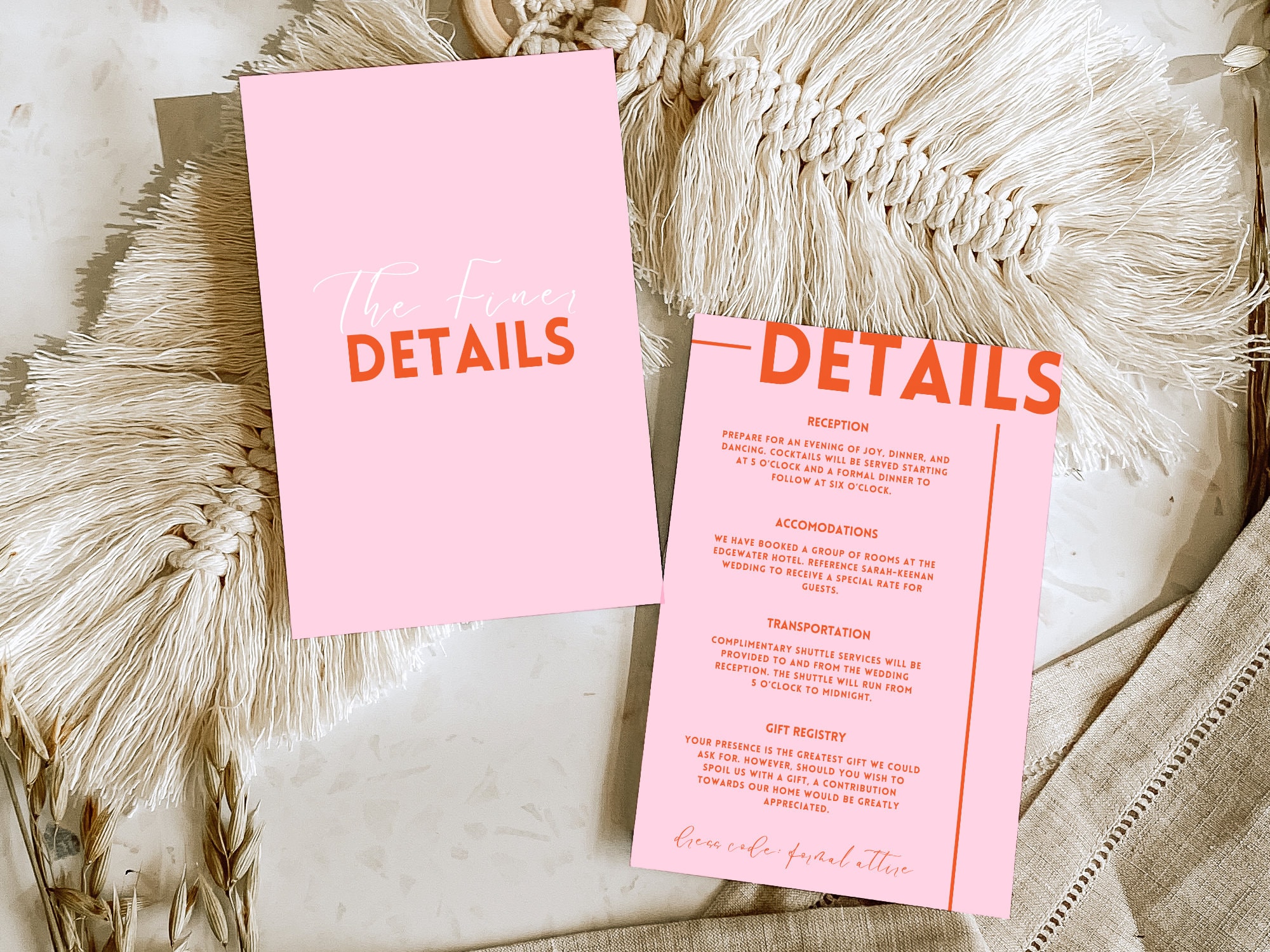 Minimalist Wedding Invite Set Template Bold Bright Invitation Suite ...