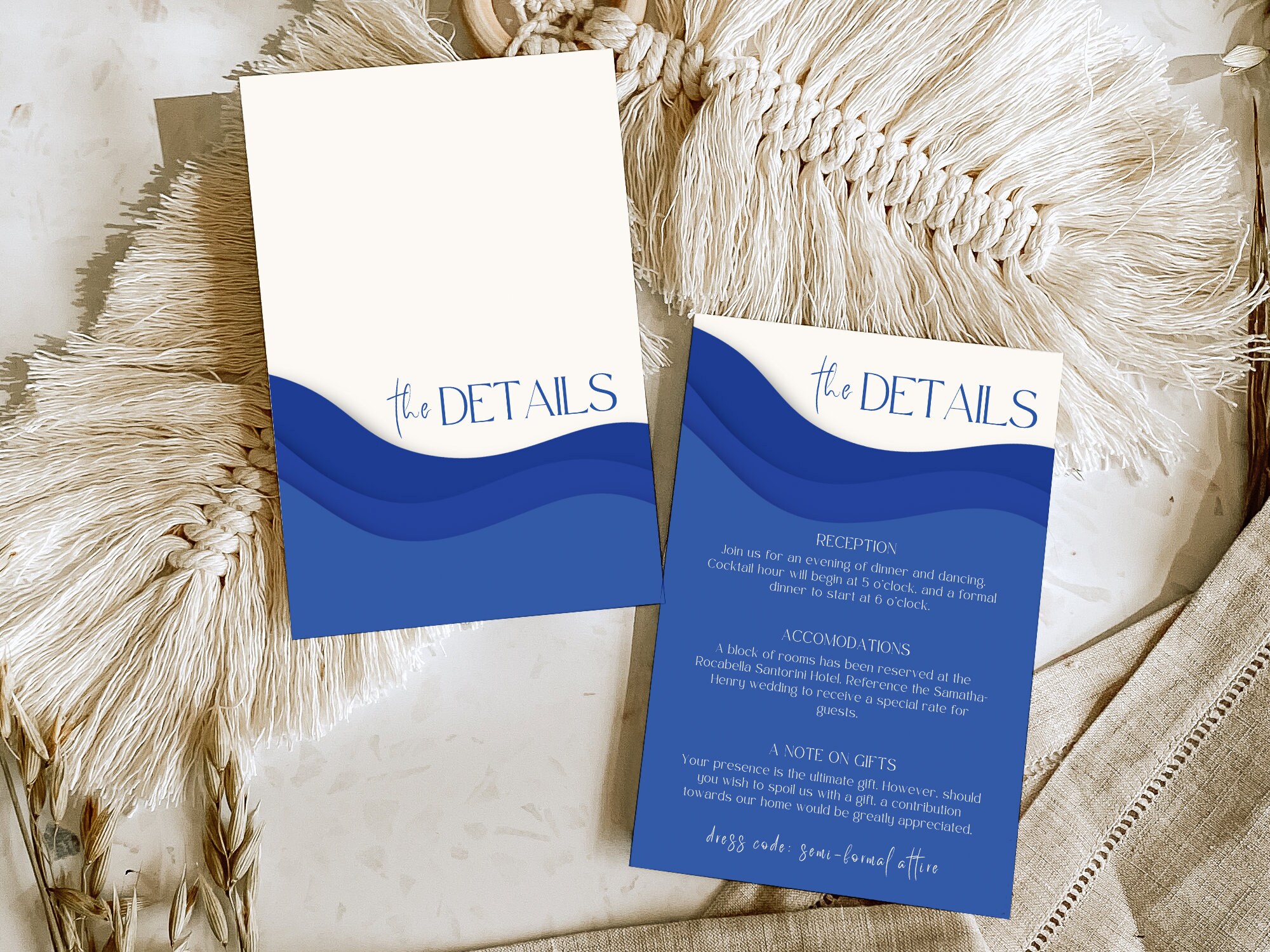 Modern Greek Wedding Invite Set Template Santorini Greece Wedding ...