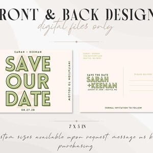 Bold Save the Date Template | Modern Font Save Our Date Postcard Invite ...
