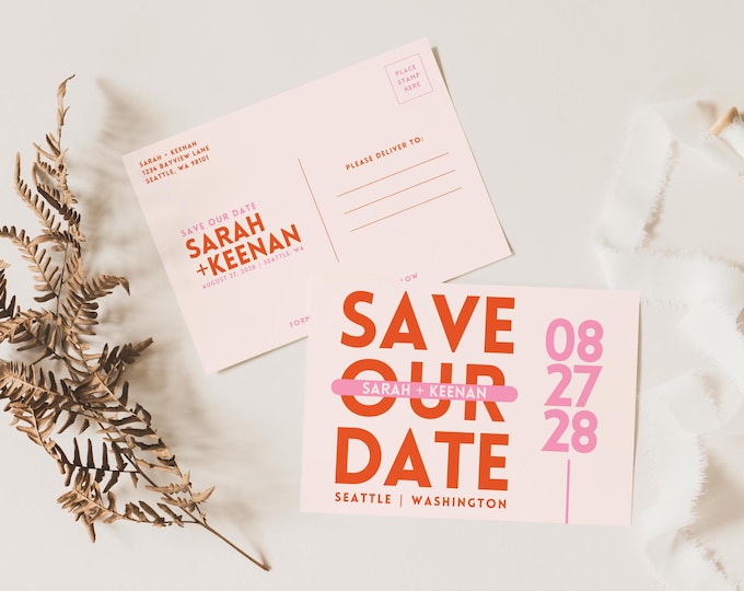 SAVE THE DATE | Hand Drawn Illustration | Funky Handwritten Invitation ...