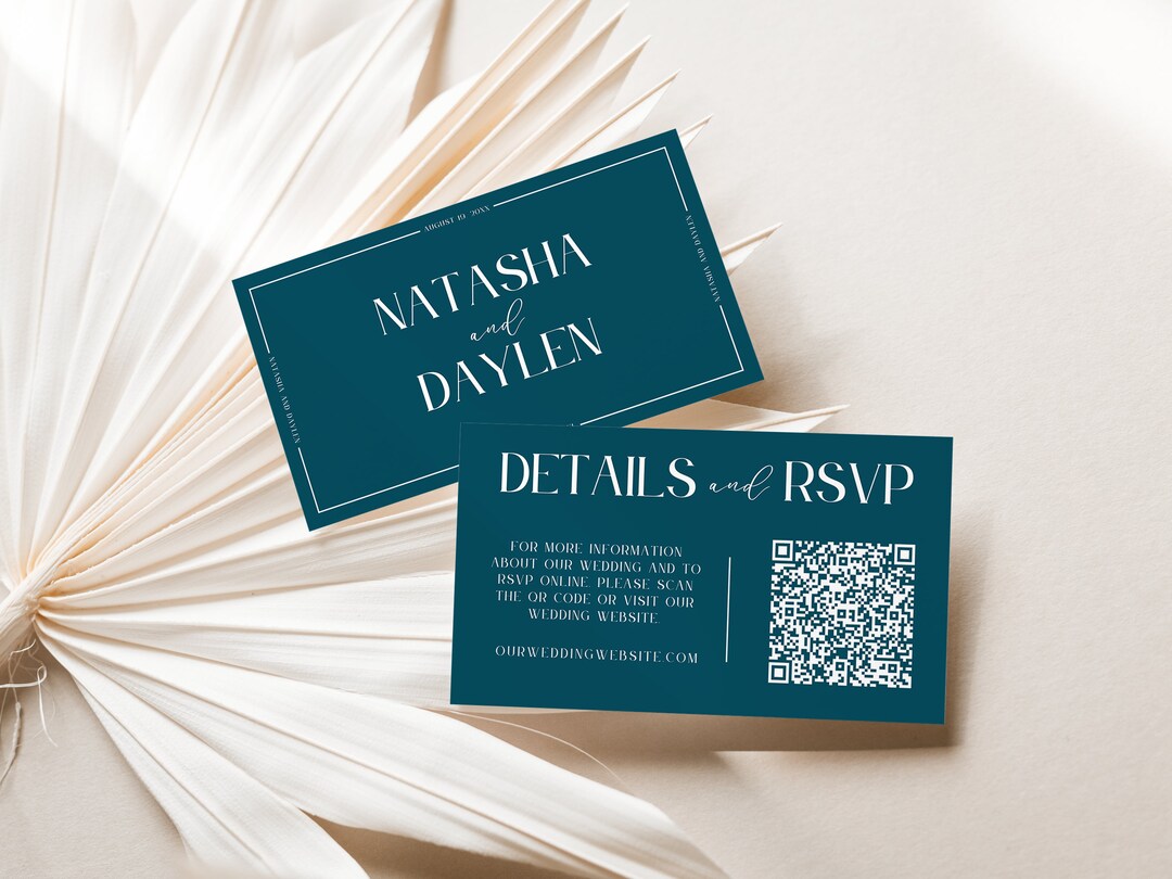 Custom QR Code Wedding Reply Card Template | RVSP Online Wedding ...
