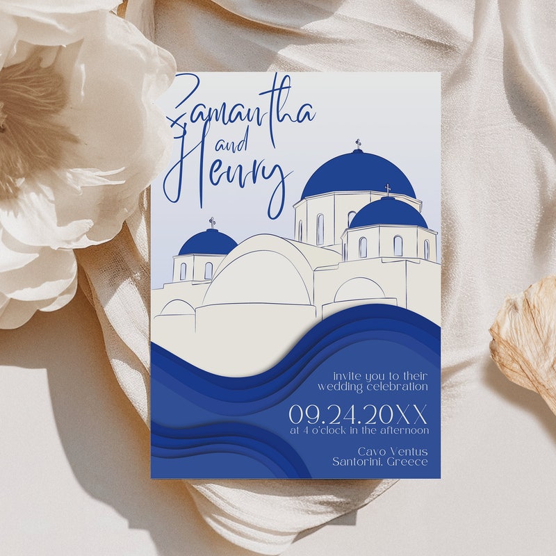 Greek Wedding Invitation - Etsy