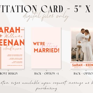 Bright Bold Wedding Invite Set Template | Minimalist Editable ...