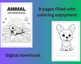 Animal-themed Coloring Pages - Etsy