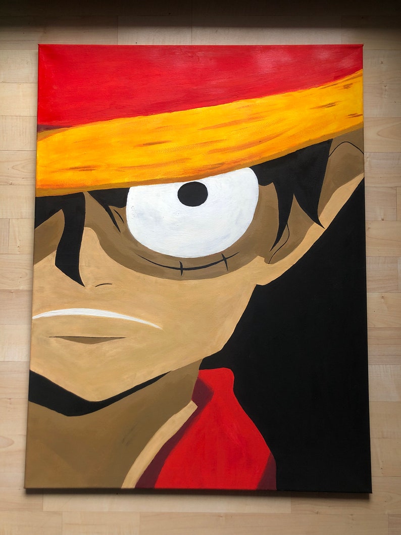 Monkey D. Luffy One Piece 80 X 60 Cm Acrylic/oil Paint Canva Piece ...