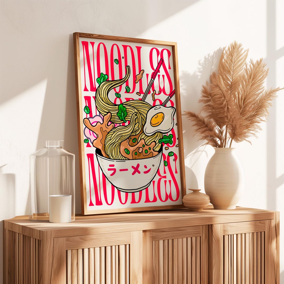 Retro Ramen Poster: Japanese Noodle Kitchen Art (instant Download) - Etsy
