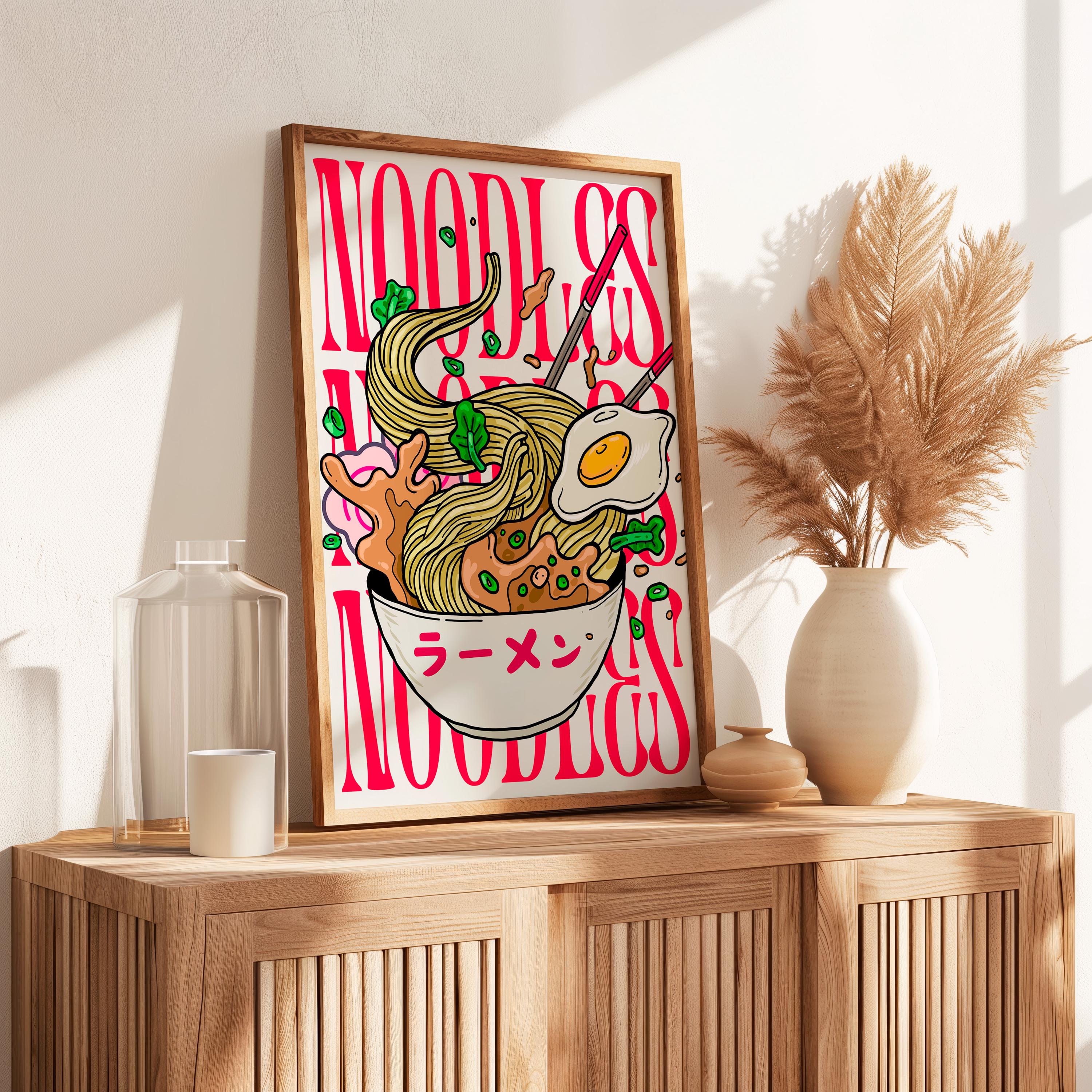 Retro Ramen Poster: Japanese Noodle Kitchen Art (instant Download) - Etsy