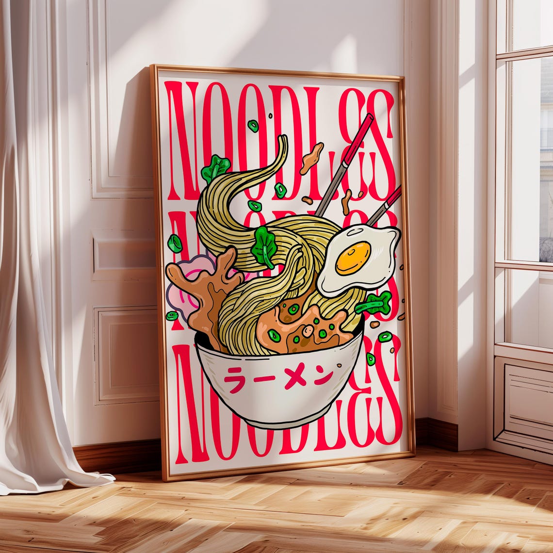 Retro Ramen Poster: Japanese Noodle Kitchen Art (instant Download) - Etsy