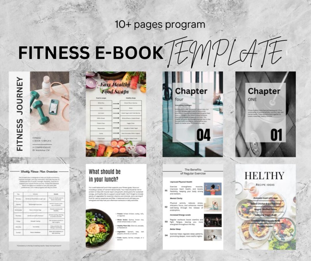 Fitness E-book Template, Workout Plan Template, Health and Fitness ...