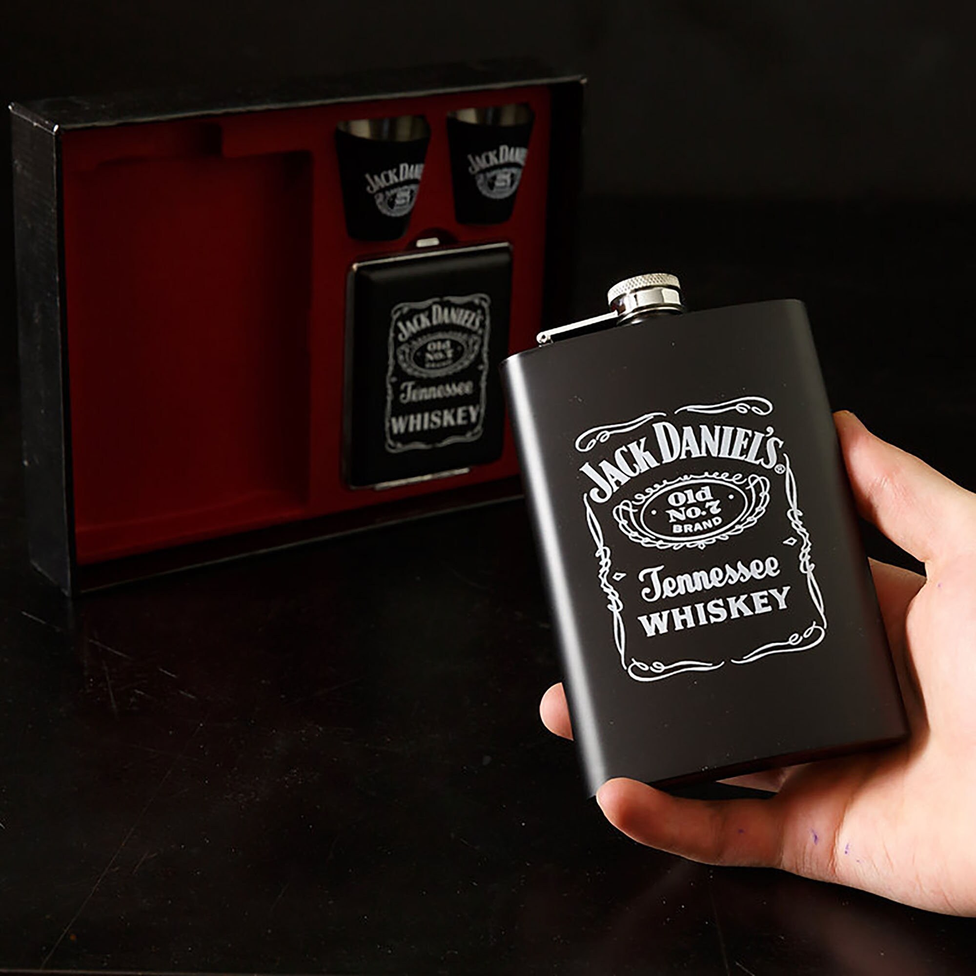 Exclusive Design Jack Daniels Retro Stainless Steel Flask Set With 2 ...
