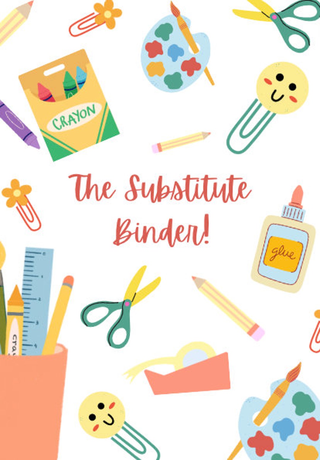 Substitute Binder - Printable Tabs - Etsy