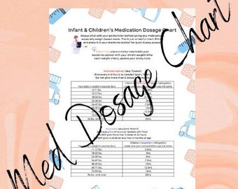 Customizable Baby/infant Medication Dosage Chart - DOWNLOADABLE DIGITAL ...