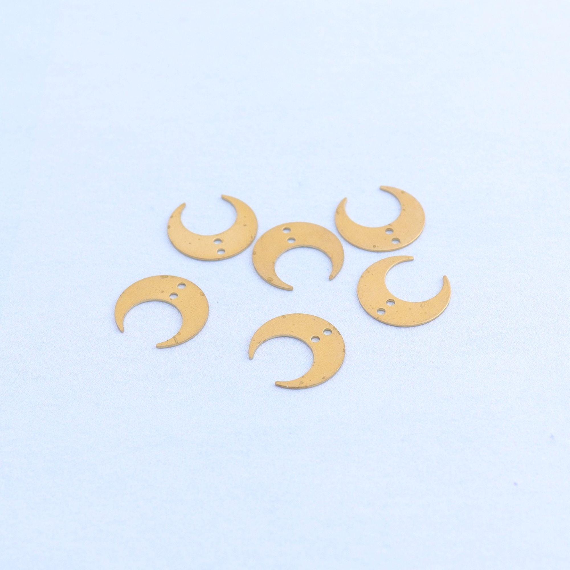 Brass Moon Connector, Moon Jewelry Connector, Brass Moon Link, Crescent ...