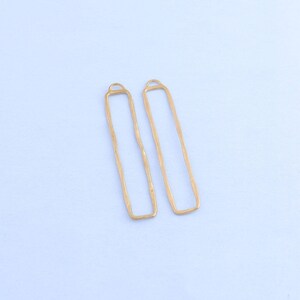 Raw Brass Rectangle Earring Connectors, Chandelier Earring Connector ...