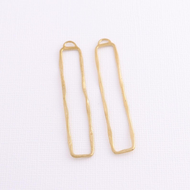 Raw Brass Rectangle Earring Connectors, Chandelier Earring Connector ...