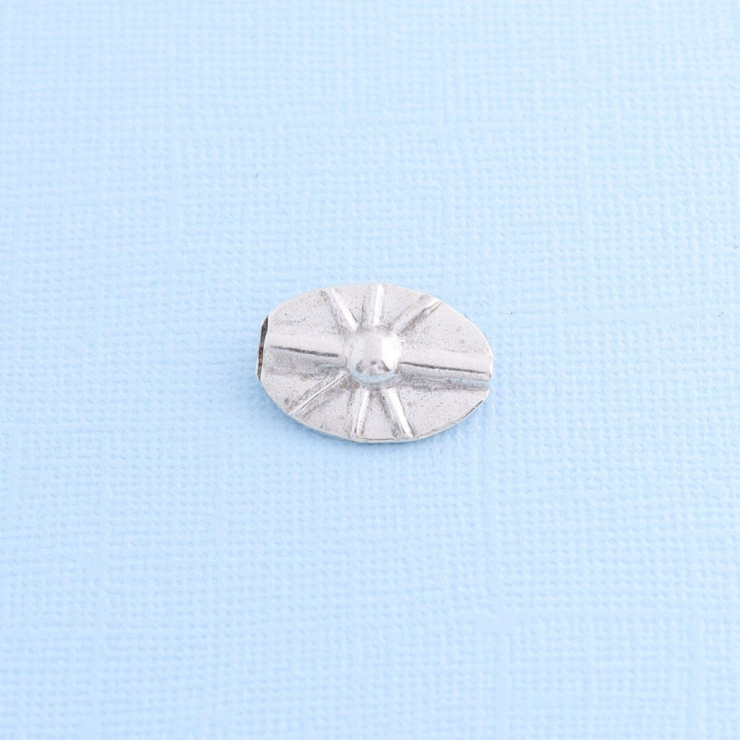 Sterling Silver Sunburst Bead, Large Silver Bead, Silver Focal Bead ...