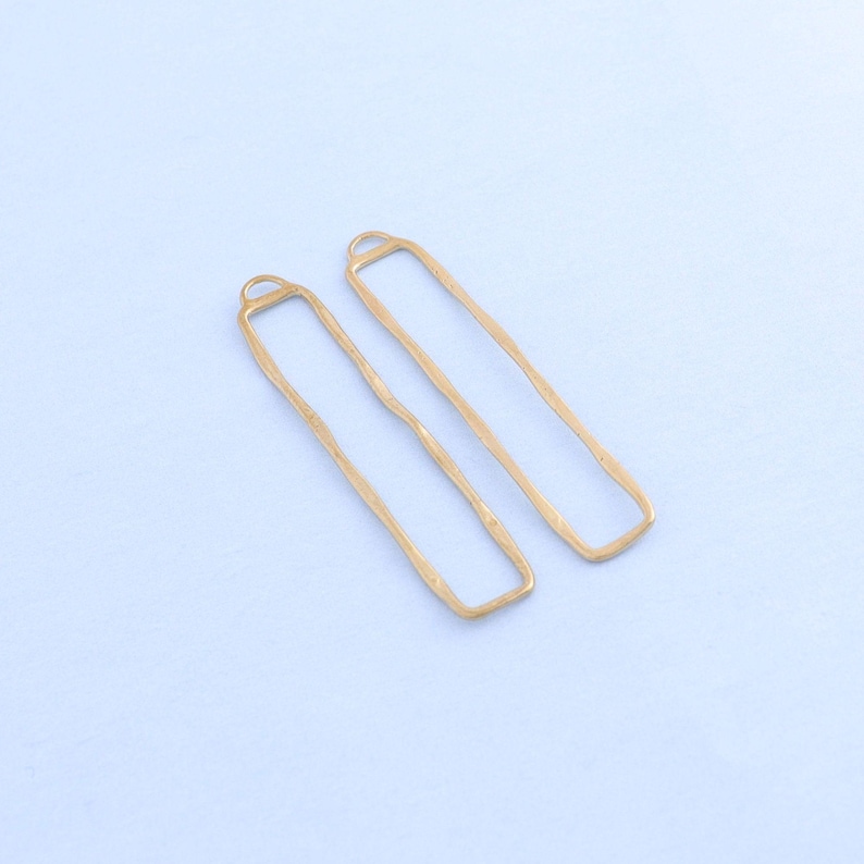 Raw Brass Rectangle Earring Connectors, Chandelier Earring Connector ...
