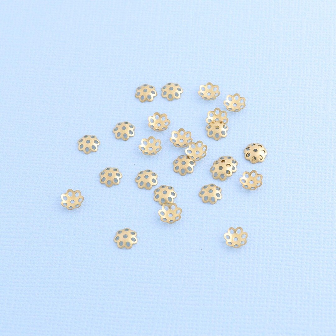 Raw Brass Bead Cap, Tiny Brass Bead Cap, Jewelry Making Bead Cap, Brass ...
