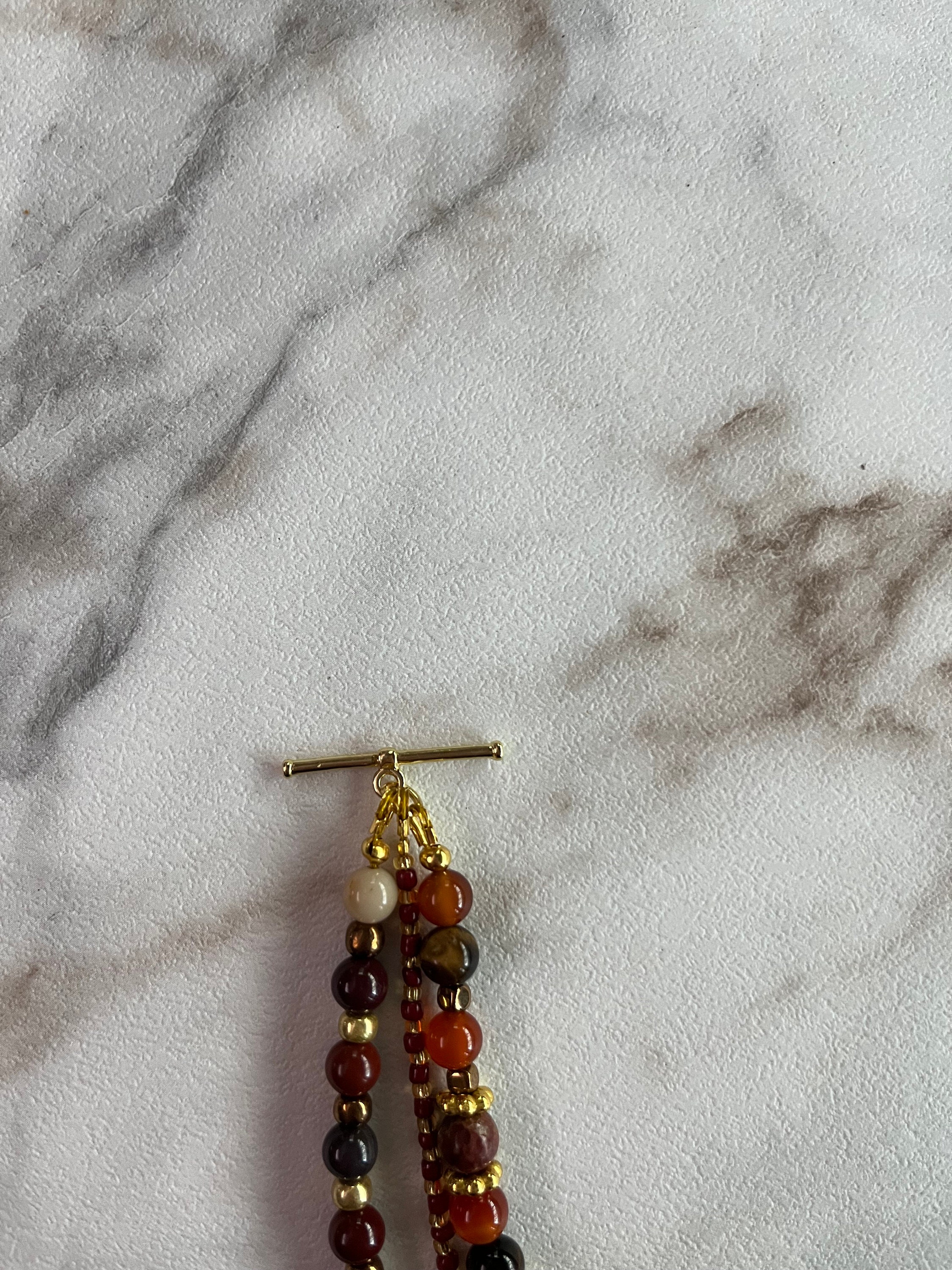 Earth Tone 3 Strand Glass Stackable Beaded Bracelet - Etsy