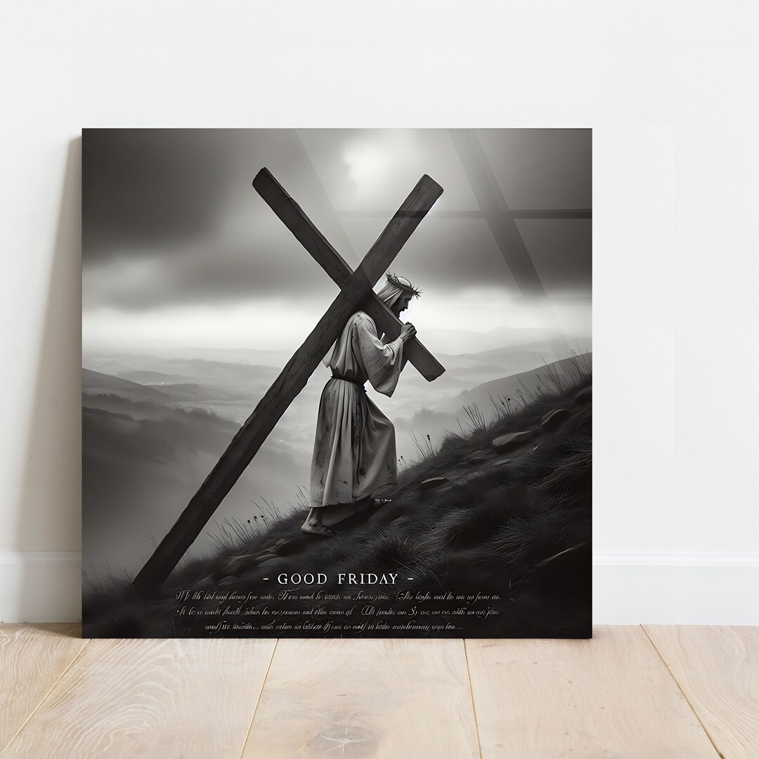 Elegant Good Friday Tempered Glass Art, Sacred Design Home Decoration ...