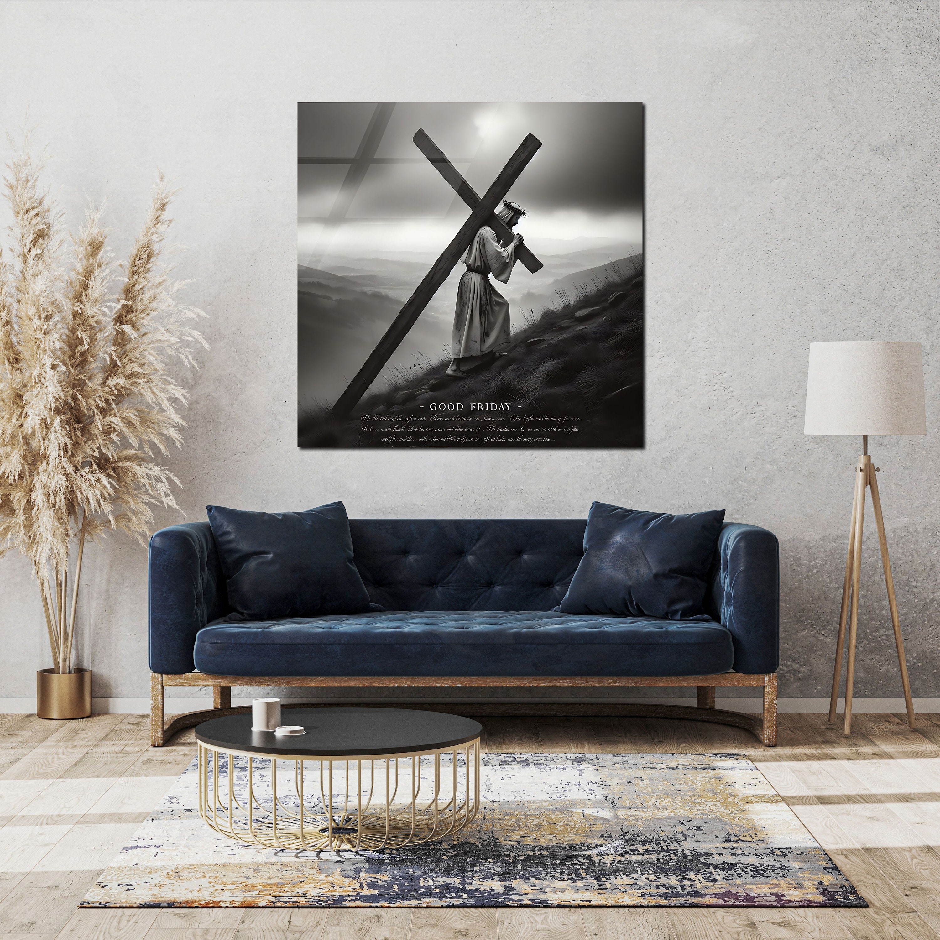 Elegant Good Friday Tempered Glass Art, Sacred Design Home Decoration ...